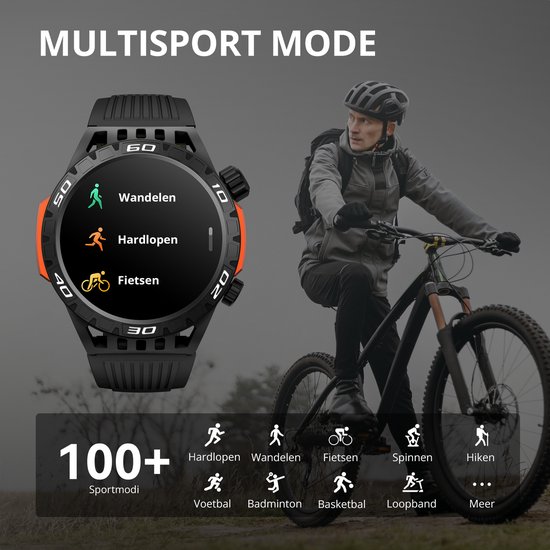 Maoo Explorer Smartwatch - Intern Kompas - Heren - Stainless Steel en ...