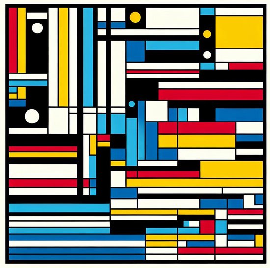 Line art mondriaan schilderij | The harmonious dance of geometric ...