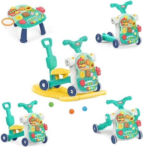 Playos Looptrainer en Tafel - 5 in 1 - Baby leren lopen - met licht en ...