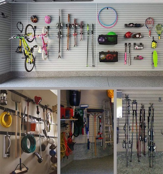 Garage Opslaghaken Zwarte Heavy Duty Wall Mount Organizer Tool Opslag ...
