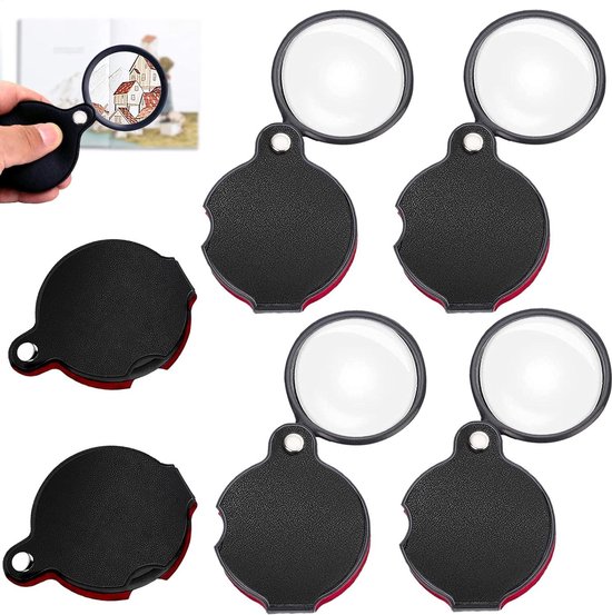 Zakvergrootglas inklapbaar - 6 stuks - 8x vergroting - klein ...