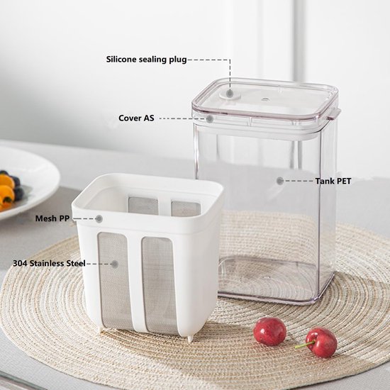 Fijne filterzeef, yoghurtzeef met deksel, herbruikbare yoghurt ...