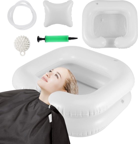 Haarwasbak voor bedlegerige personen - haren wassen in bed - opblaasbare shampoobak... | bol