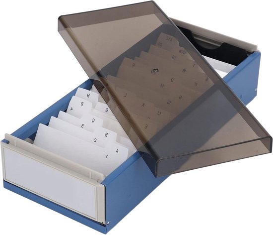 Card File Box Index Card Holder A tot Z - 800 Visitekaartjes - Blauw | bol