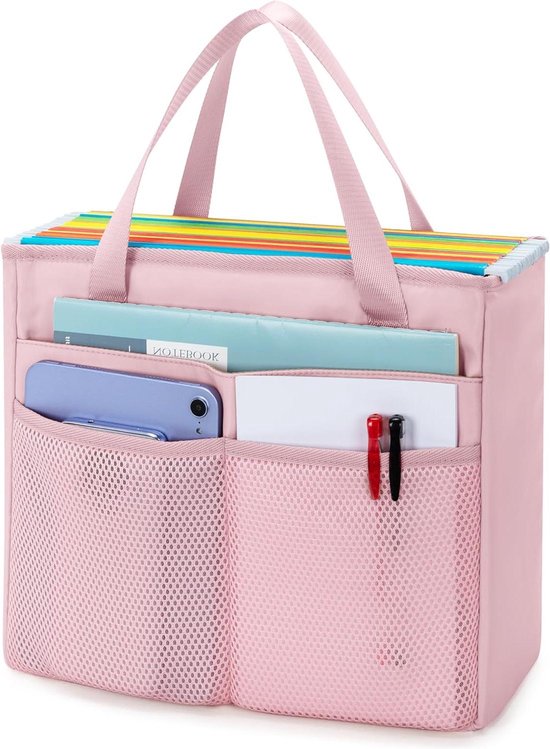 Hangende File Folder Tote Bag Draagbare Document Organizer Box - Roze ...