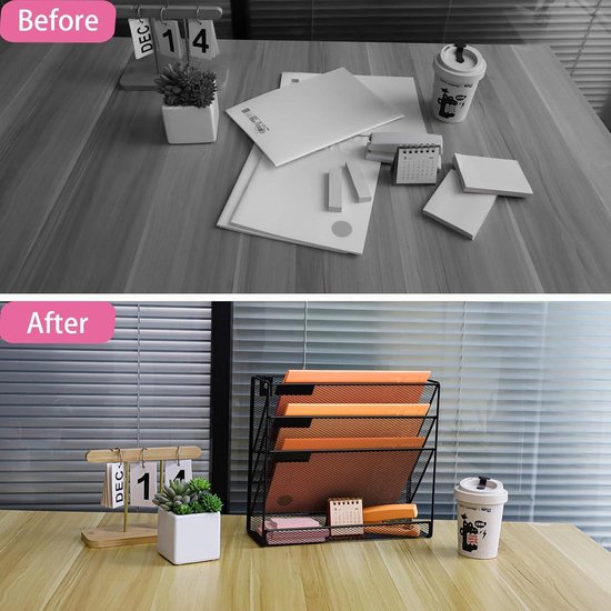 4 Tier Wandgemonteerde Hangende Muur File Organizer A4 Wall Pocket ...