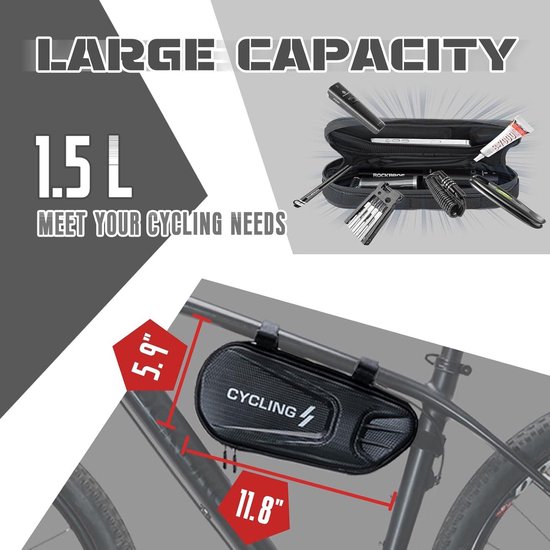 Waterdichte Driehoek Tas - Fiets Frame Tas voor MTB Racefiets - Grote ...