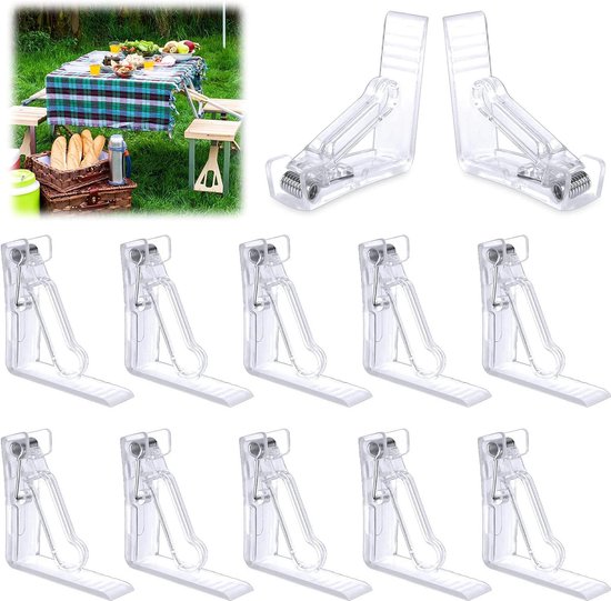20 Pieces Tablecloth Holders - Transparent Table Clamp Plastic - Indoor ...