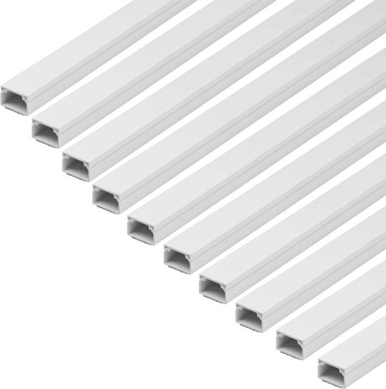 Square Box Kabel Trunking 25x16mm 10 x 1 meter Lengte - Wit | bol