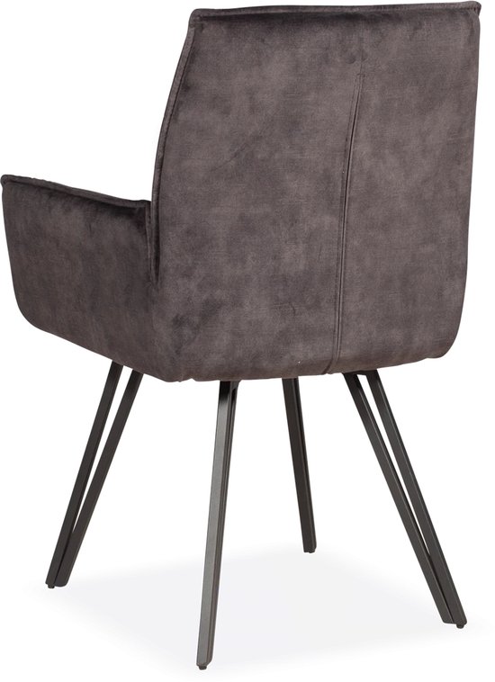 Armstoel Fancy - Adore Antraciet - Eetkamerstoel met armleuning ...