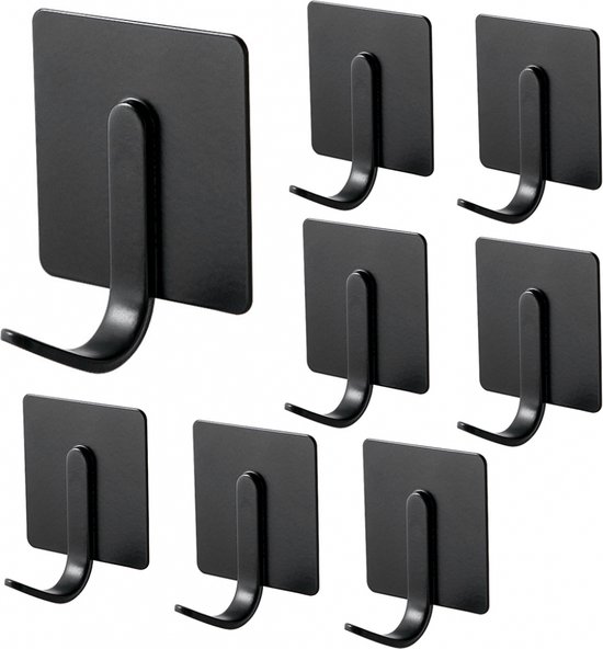 RVS Wandhaak - 8 Stuks – Zelfklevende Handdoek Haakjes - Muur Haak ...