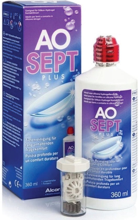 1 x AOSEPT PLUS Multipack - 5 x 360 ml + 5 lenshouder met platina disc ...