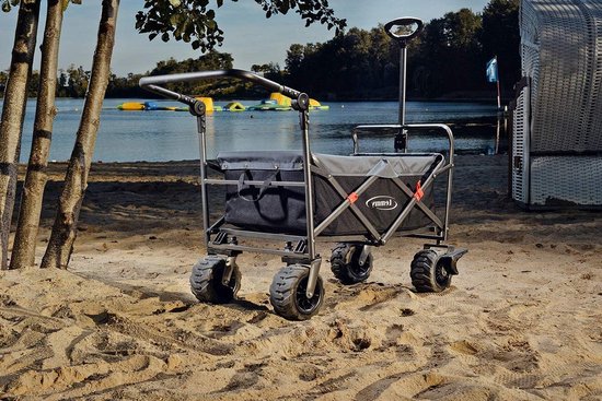 Opvouwbare handkar getest inklapbaar voorwiel-rem PU-banden - zwart ...