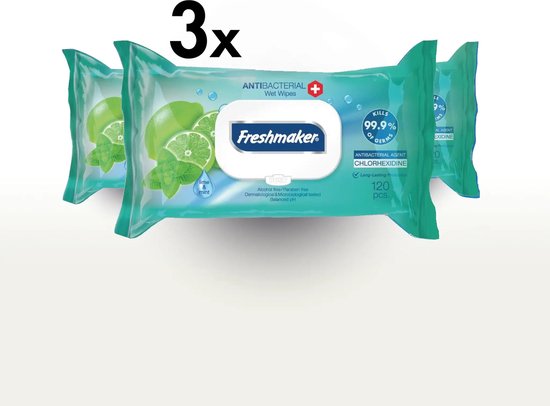 Freshmaker Lime Natte Doekjes Voordeelbundel - 3x120 Stuks ...