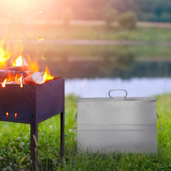 Asemmer met deksel - 10 liter - verzinkt staal - voor open haard en ...