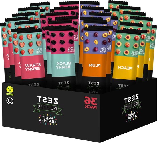 ZEST Delites Glutenvrije Veganistische Snackpakket, Fruitleer Snacks ...