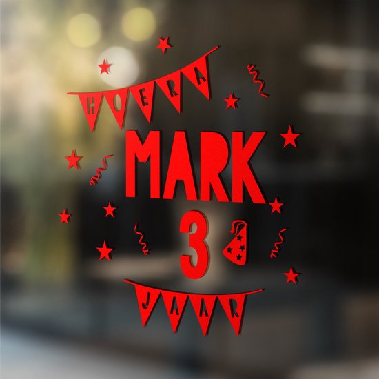 Raamsticker Verjaardag - Naam en Leeftijd - HERBRUIKBAAR - feeststicker ...