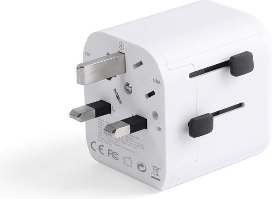 Universele reisadapter met Schuko-stopcontact en USB-poorten - Italië ...