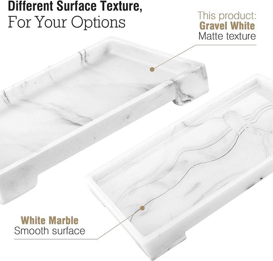 Vanity Tray Toilet Tank Storage Tray - Marble Pattern - Medium Size ...