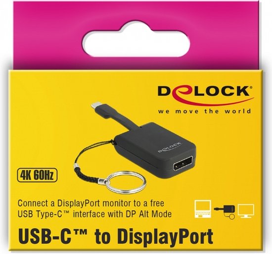 Premium USB-C naar DisplayPort adapter sleutelhanger met DP Alt Mode ...