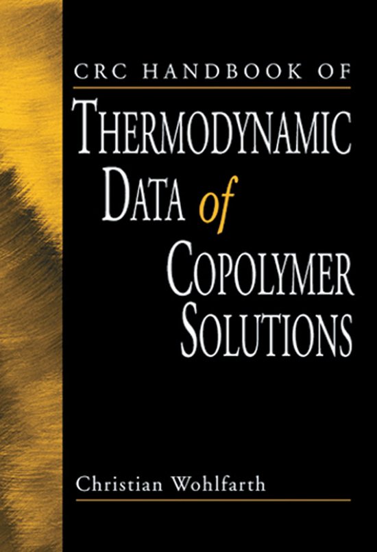 CRC Handbook of Thermodynamic Data of Copolymer Solutions (ebook), Christian Wohlfarth... | bol