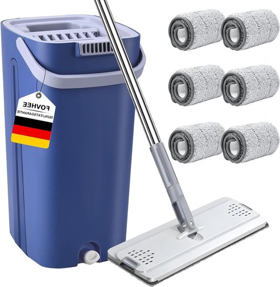 360° draaibare dweil - grote platte bezem - handsfree mop van ...