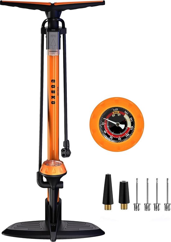 Staande fietspomp met manometer - Fietspompen voor Presta en Schrader -... | bol