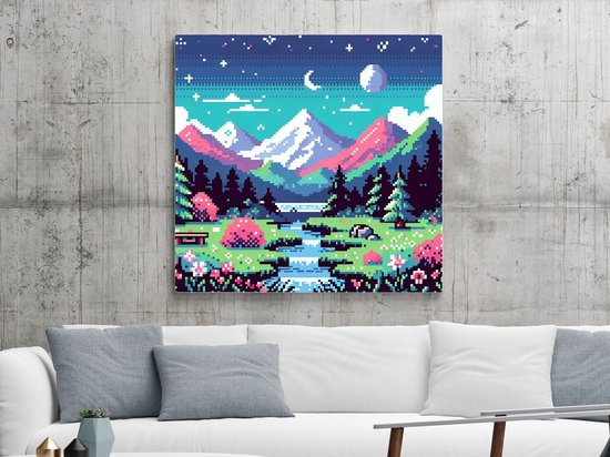 Pixel art landschap schilderij | The Digital Landscape: A Pixelated ...
