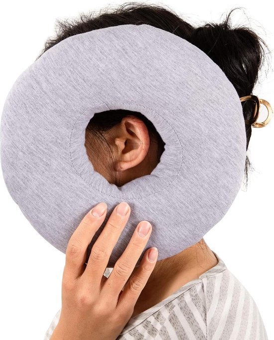 Oorkussen met gat voor piercing - donutkussen voor oorpijn verlichting - grijs... | bol