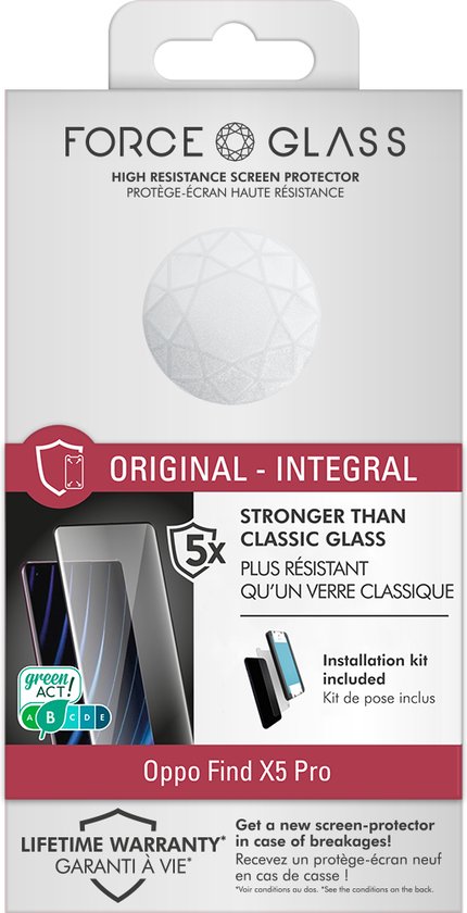 geschikt voor Oppo Find X5 Pro Force Glass Onbreekbaar Afgeschuind ...