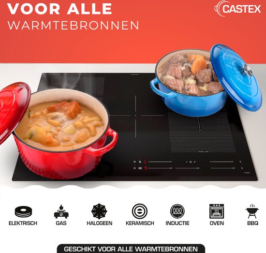 Castex Elegance Royal Gietijzeren Braadpan met Deksel 28 cm - Inductie ...