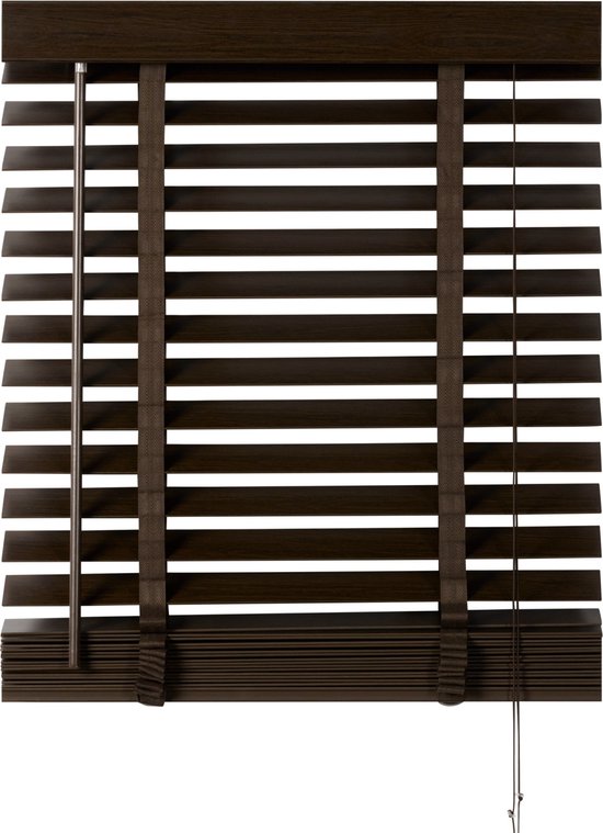 Houten Jaloezie Bruin - 60x130 cm (BxH) - Raamdecoratie - Lamelbreedte ...