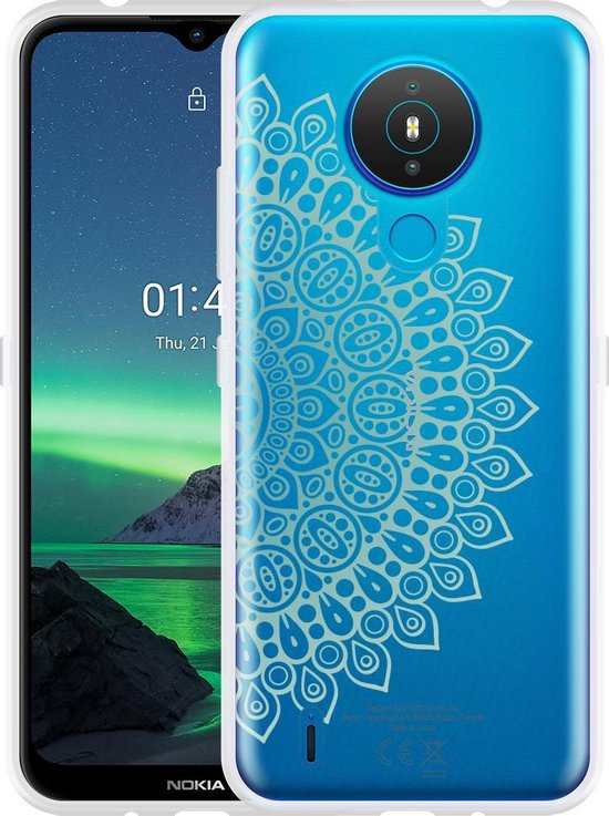 Nokia 1.4 Hoesje Turqoise Mandala - Designed by Cazy | bol.com