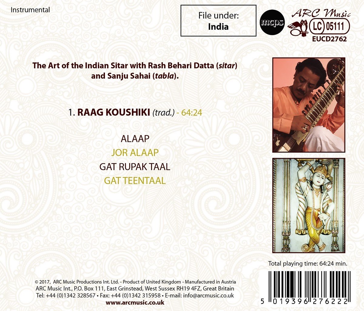 Rash Behari Datta - The Art Of The Indian Sitar (CD), Rash Behari Datta ...
