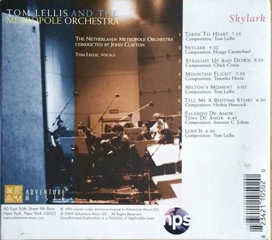 Tom Lellis & The Metropole Orchestra - Skylark (CD), Tom Lellis & The ...