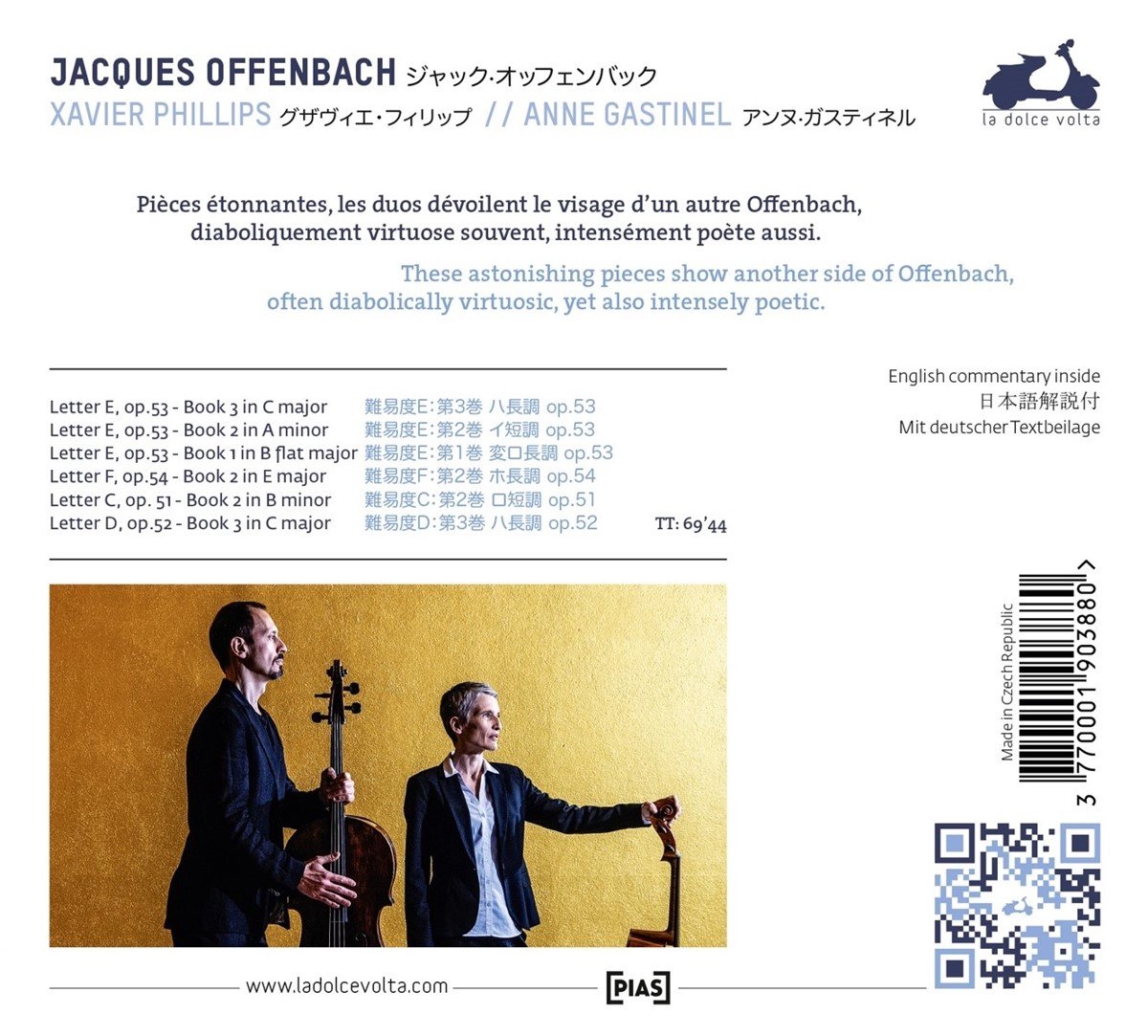 Anne Gastinel Xavier Phillips - Offenbach 6 Cello Duos (CD), Xavier ...