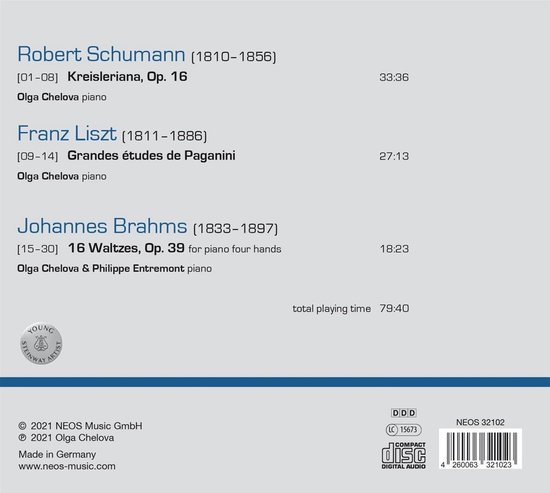 Olga Chelova Philippe Entremont - Schumann Liszt Brahms Kreisleriana ...