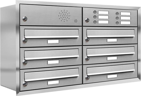 Inbouw met intercom 6 adressen(rand) type 2_Brievenbus met ...