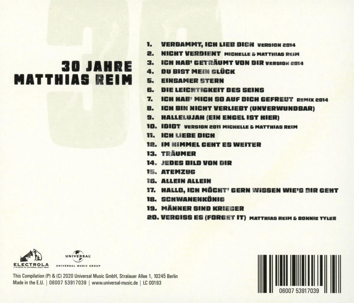 Matthias Reim - 30 Jahre (CD), Matthias Reim | CD (album) | Muziek | bol