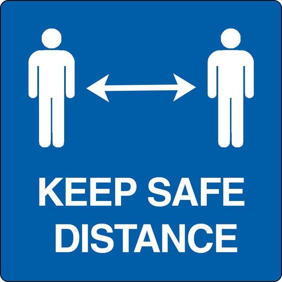 Pictogramme au sol « garder une distance de sécurité » Wit & Blauw 200 ...