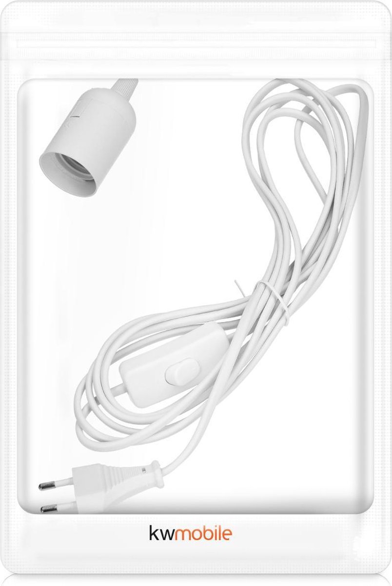 kwmobile E27 fitting met schakelaar - Lampfitting met snoer en stekker ...