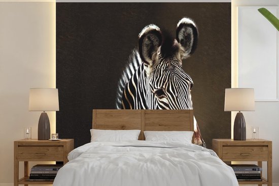 Behang - Fotobehang Zebra - Portret - Kleding - Breedte 240 cm x hoogte ...