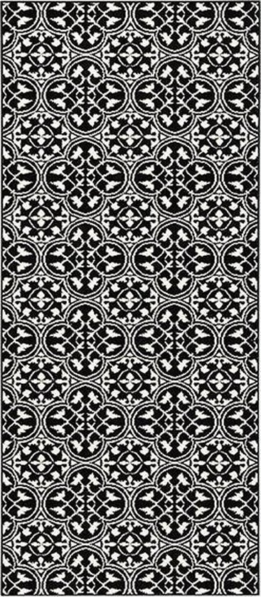 Moderne loper Pattern - zwart/crème 80x300 cm | bol.com