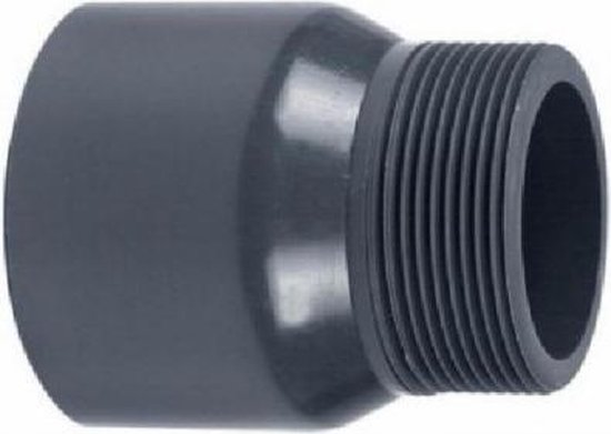 PVC Puntstuk lijm/buitendraad - Koppeldeel - Koppelstuk zwembad - 10 bar (PN10) | 50 x... | bol.com