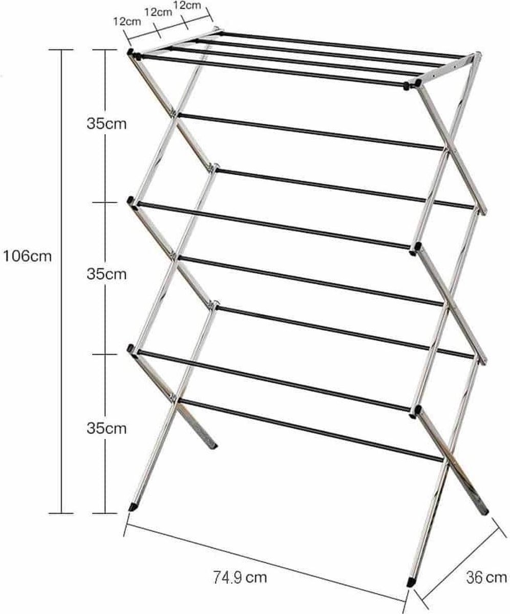 Buxibo Staande Droogrek - Uitklapbare Kledingrek - Wasrek - Droogrek ...