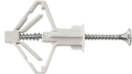 Wovar Nylon hollewandplug 8 x 40 mm met schroef | Per 25 Stuks | bol