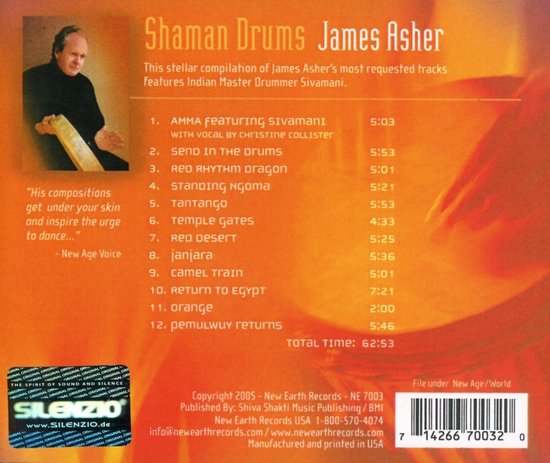 James Asher - Shaman Drums (CD), James Asher | CD (album) | Muziek | bol