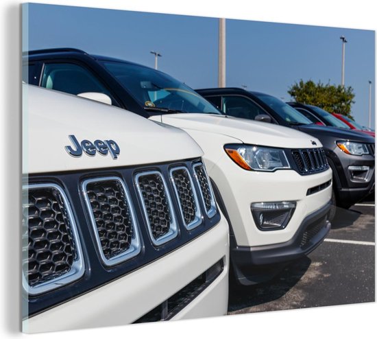 Glasschilderij - Jeep Compass - Logo - Wit - 150x100 cm - Plexiglas ...