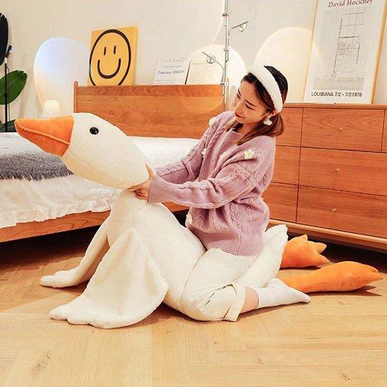 XXL Knuffel Eend - Mega Pluche Eend - Grote Knuffel Gans - 160CM | bol