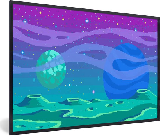 Game Poster - Gaming - Pixel Art - Maan - 120x80 cm | bol